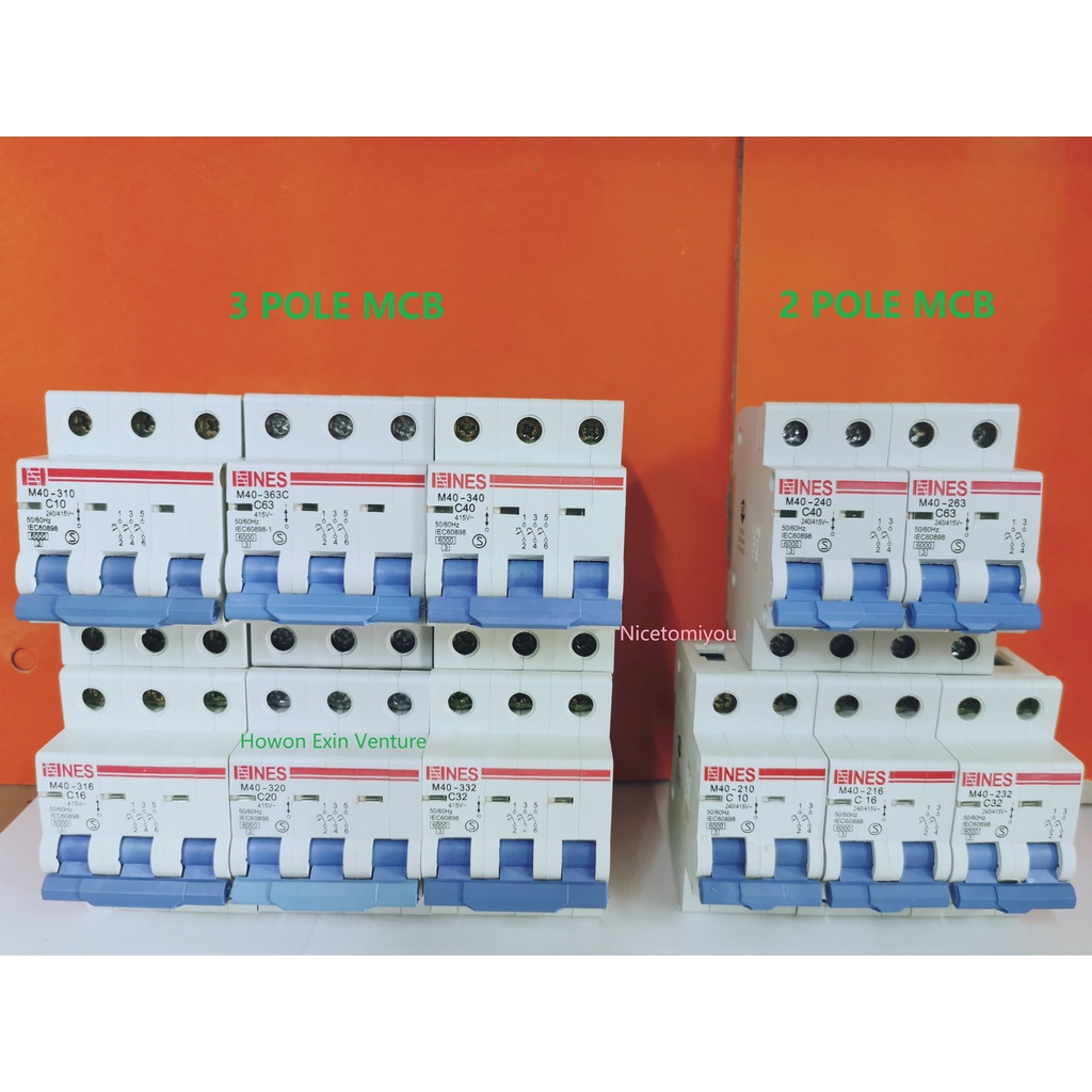NES MCB MINIATURE CIRCUIT BREAKER 2 POLE 3 POLE 6KA (SIRIM APPROVED) | Shopee Malaysia