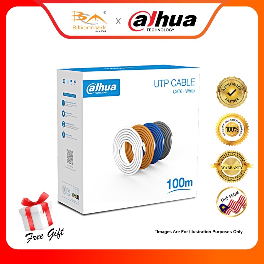 Dahua CAT6 UTP Cable 100m Box High Purity Oxygen-free Copper DC ...
