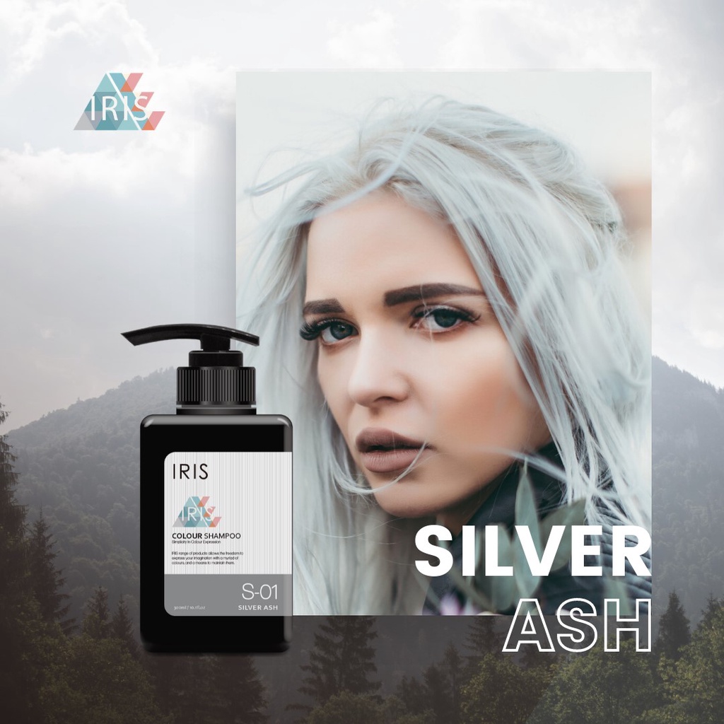 Iris Colour Hair Shampoo 300ml Silver Ash Plantinum Candy Pink Violet ...