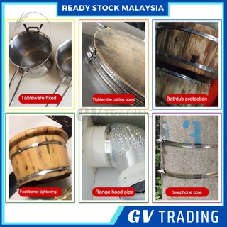 READY STOCK 304 Hose Clip Stainless Steel Hose Clamp Kunci Getah Paip ...