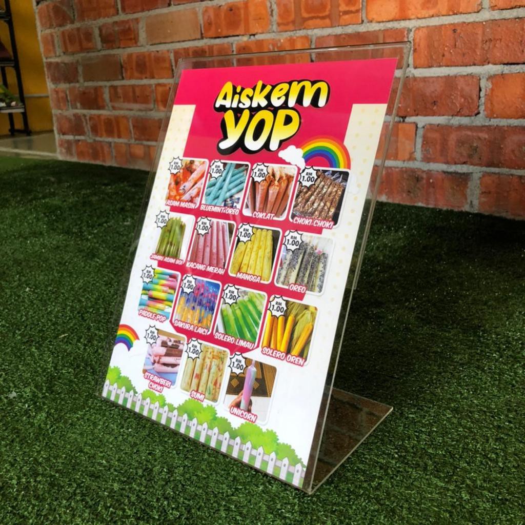 Acrylic Stand L-Shape for table/ Stand acrylic murah/ Stand acrylic dan ...