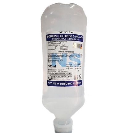 Normal Saline - Sodium Chloride Saline (NaCl / 0.9% / 500ml) 1 pack ...
