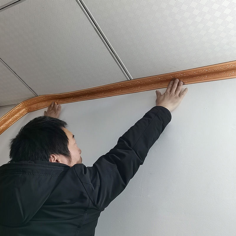 230cm Self-adhesive Ceiling Top Corner Line Wall Sticker Skirting 3D ...