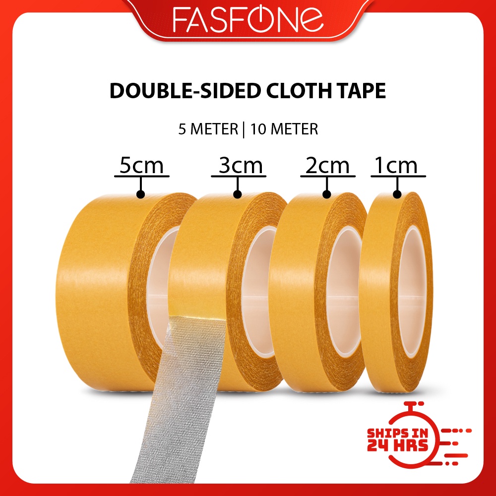 Double Sided Transparent Cloth Tape High Density Strong Adhesive 5M 10M ...