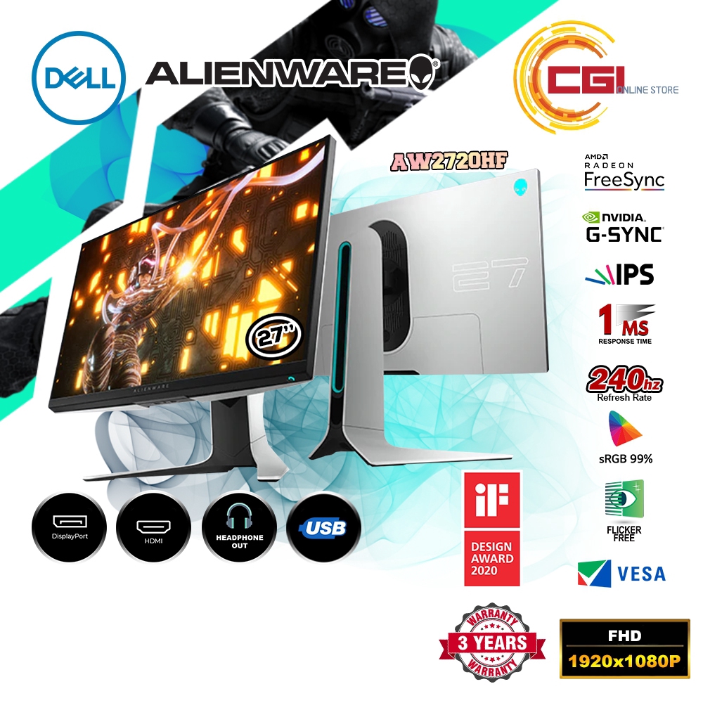 AlienWare 27" AW2720HF FHD IPS 1ms 240Hz AMD FreeSync Gaming Monitor ...