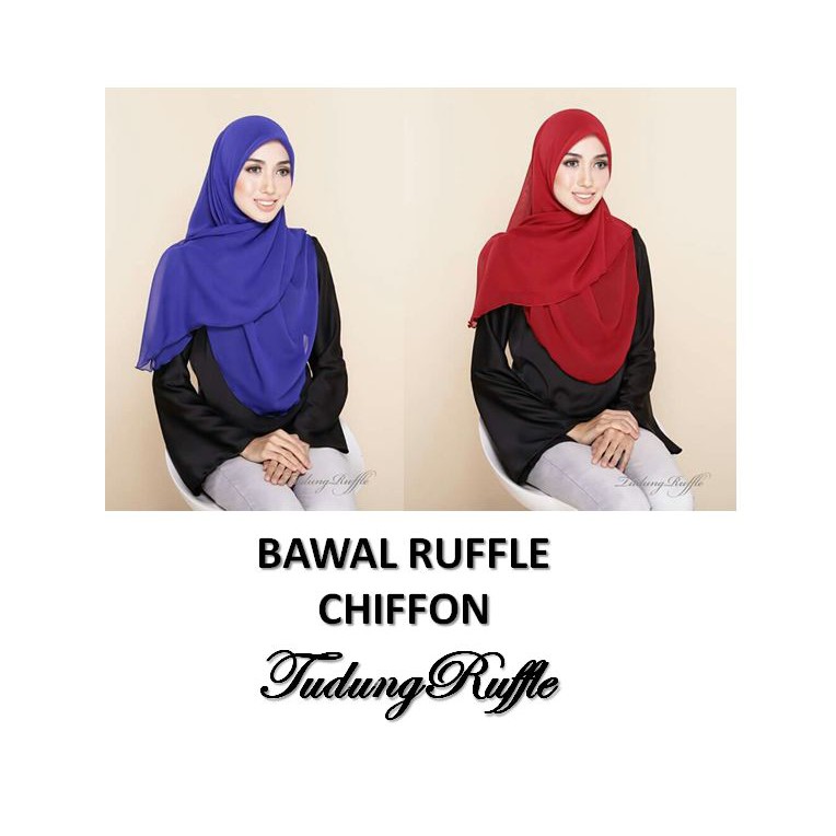Tudung Bawal Ruffle Chiffon - TudungRuffle | Shopee Malaysia
