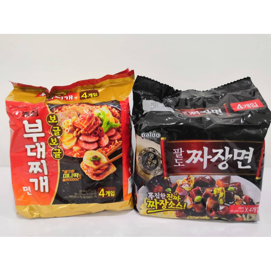 Paldo Korean Jjanjiang instant noodles (203g*4pack) / Troops hot pot ...