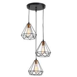 Vintage Pendant Light Diamond Shape Modern Design 3 in 1- Round Base ...