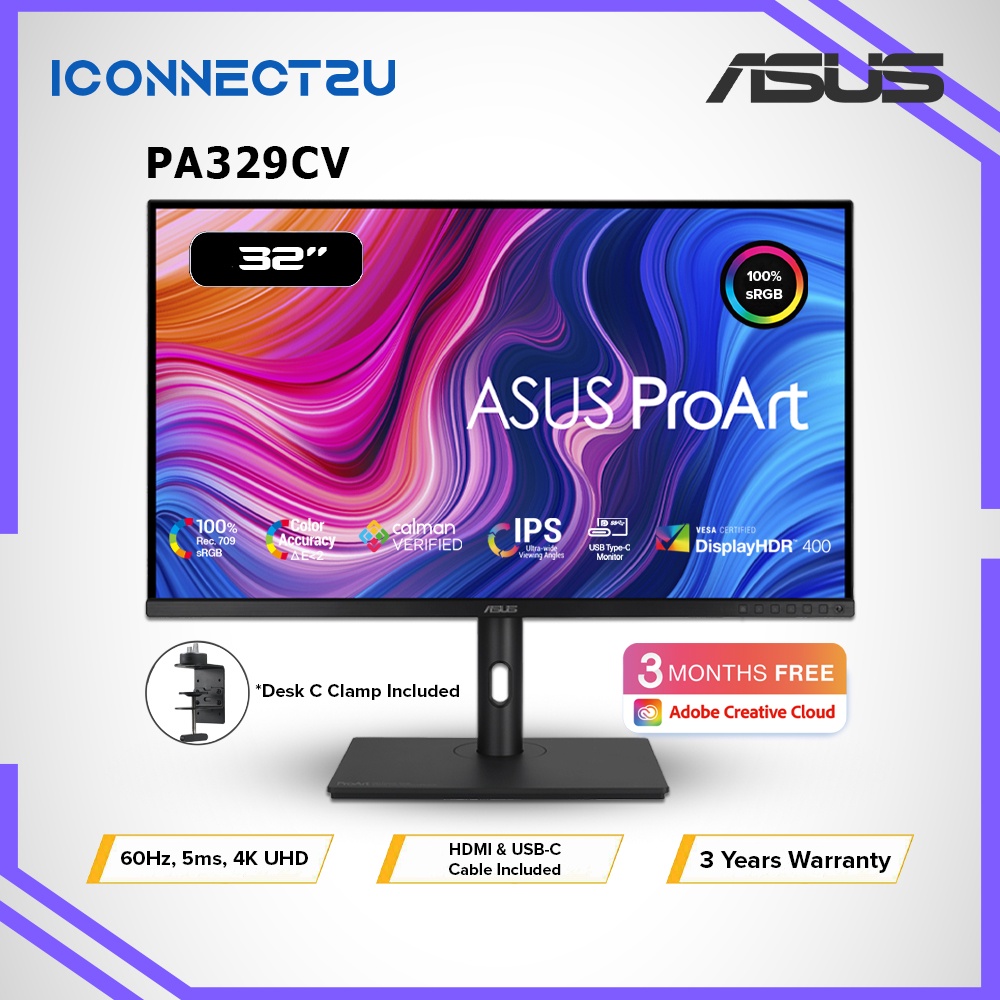 Asus ProArt Display 32" PA329CV 4K UHD IPS 60Hz 5ms 100%Adobe SRGB 100 ...