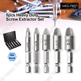 MEG-PRO 5pcs Damaged Screw Extractor Heavy Duty One Way Easy Out High ...
