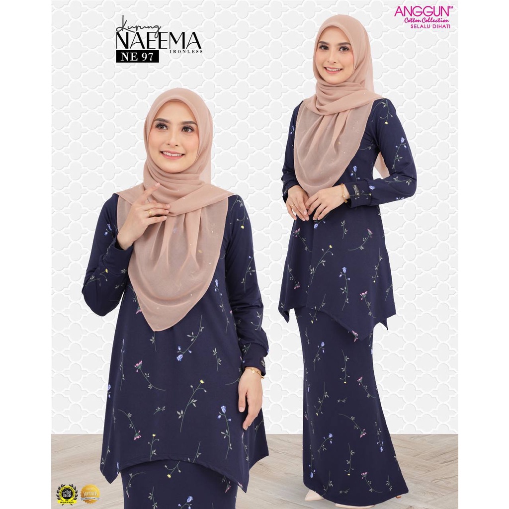 Baju Kurung Ironless (Kurung Naema by Anggun Cotton Collections ...