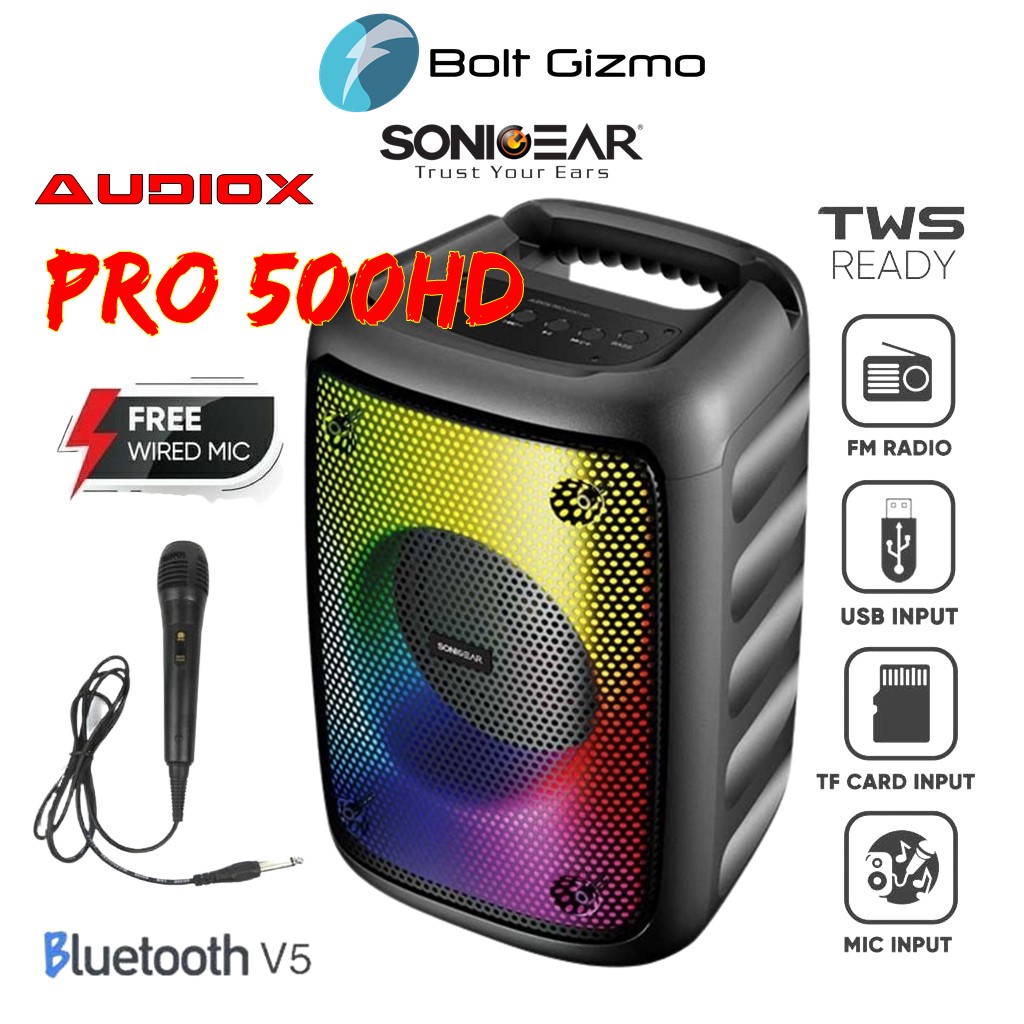 SonicGear Audiox Pro 500HD Portable Speaker with Bluetooth FM Radio ...