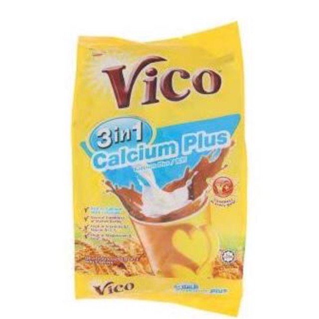 Vico 3 in 1 Calcium Plus Chocolate Malt Drink 15 x 32g | Shopee Malaysia