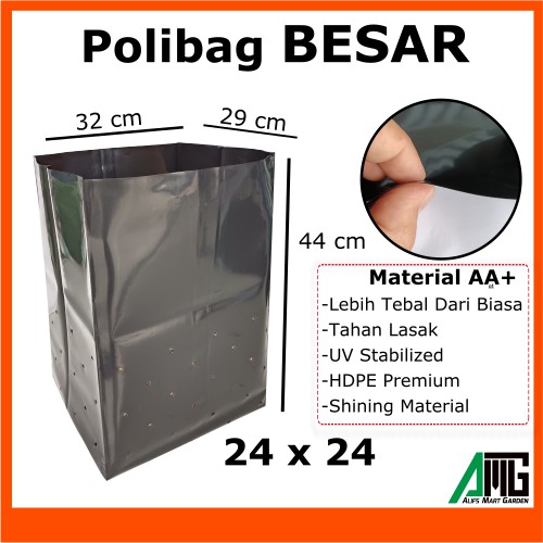 Polibag Saiz 24 ( 1 pcs) Poli Bag Besar Tebal Poly Fertigasi 24 x 24 ...