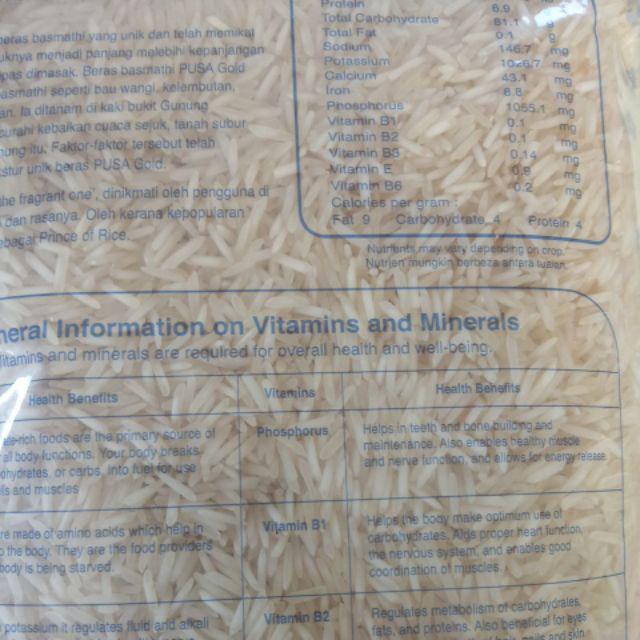 Jasmine Pusa Gold Beras Basmathi Extra Panjang 2kg | Shopee Malaysia