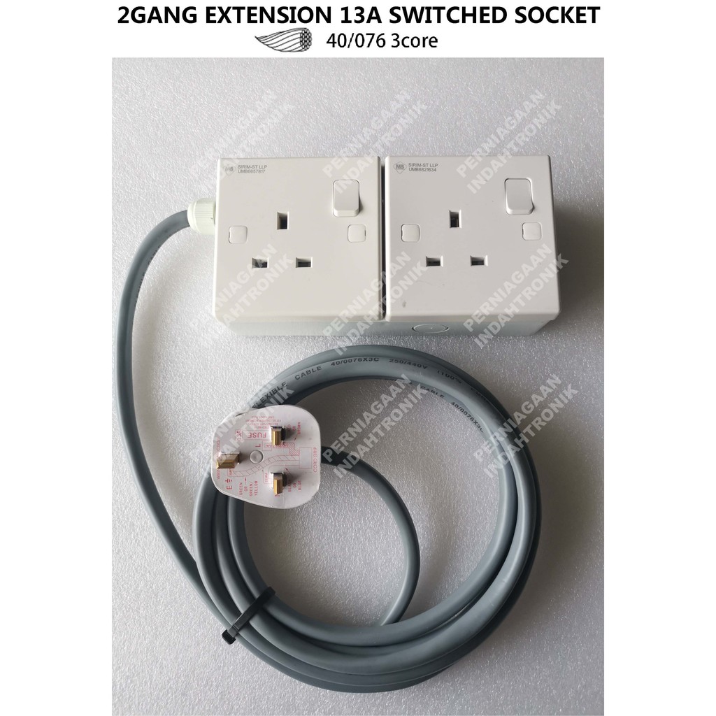 2 Way Heavy Duty Trailing Socket Extension Socket 3m 6m 10m 15m 20m 40 0076 X 3c Flexible Cable