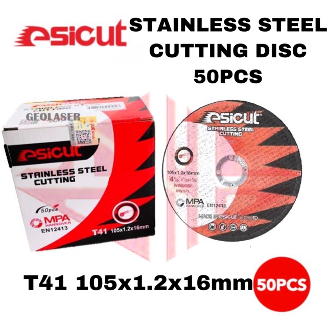 Esicut stainless steel 4” cutting disc 50pcs per boxes original MPA ...