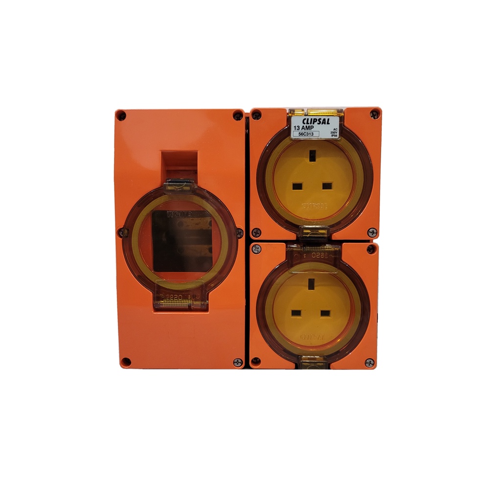 CLIPSAL 56C313/2/RC2 Chemically Resistant 13A 2Gang Switched Socket ...