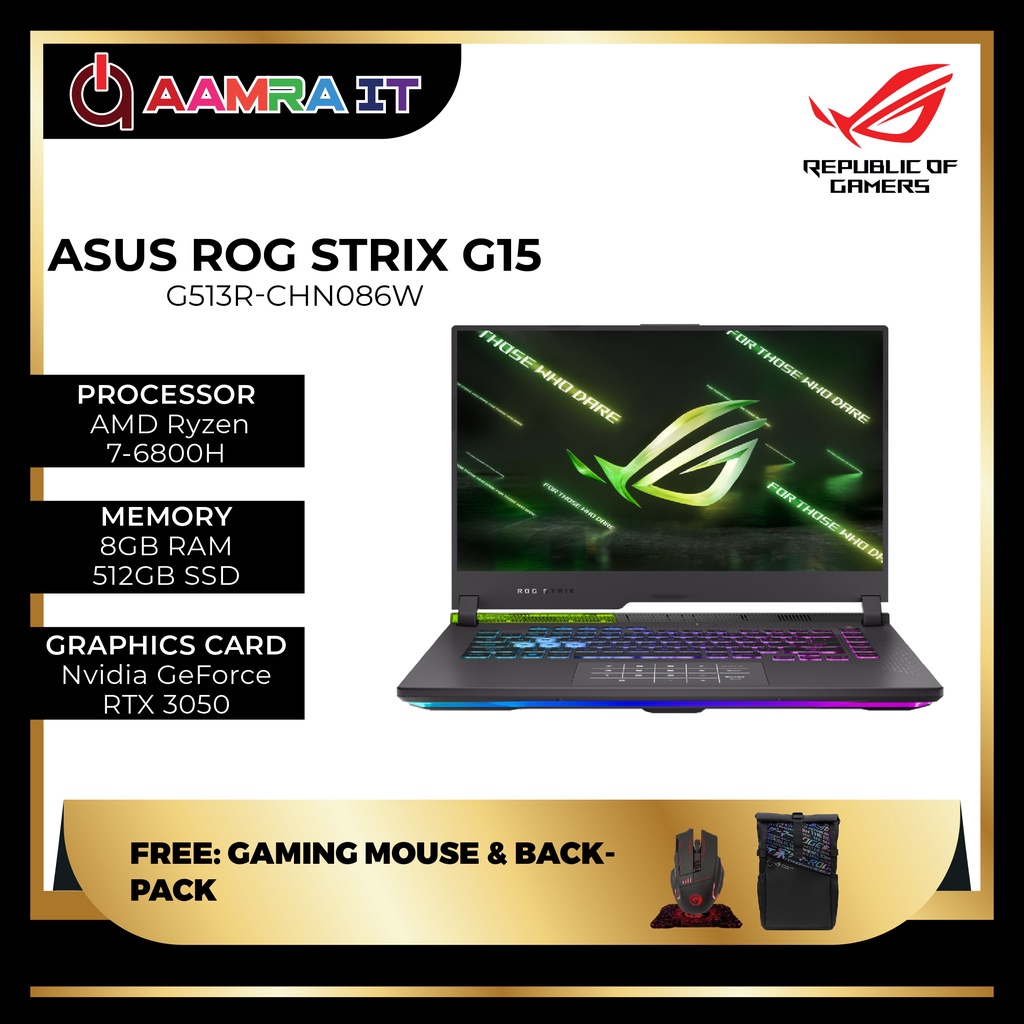 Asus ROG Strix G15 G513R-CHN086W 15.6'' FHD 144Hz Gaming Laptop ( Ryzen ...