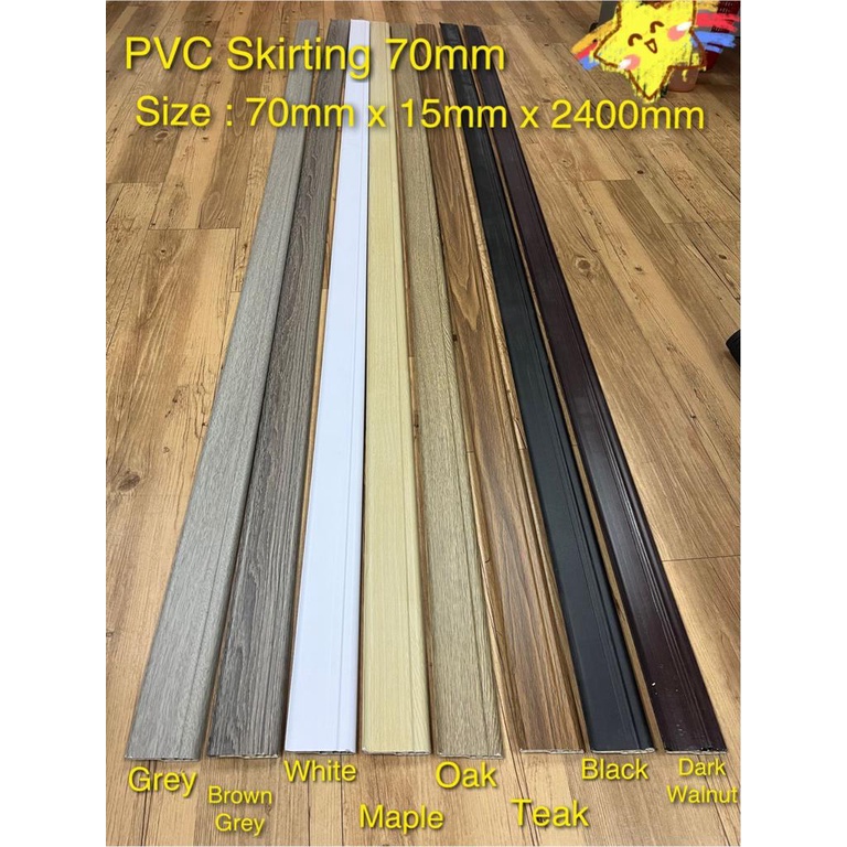 *READY STOCK* PVC Skirting 70mm ;8 colours floor accessories | Shopee ...