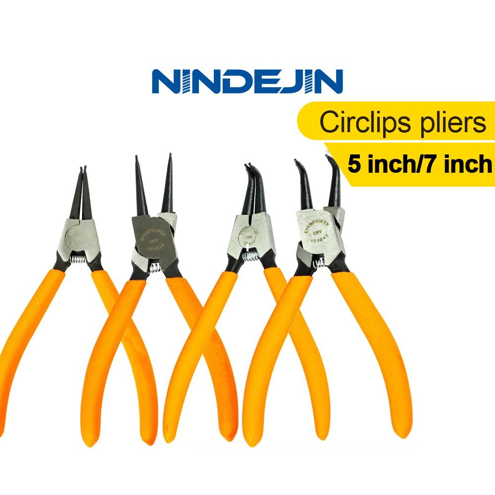 Nindejin internal external circlip pilers set 5 inch 7 inch cr-v ...
