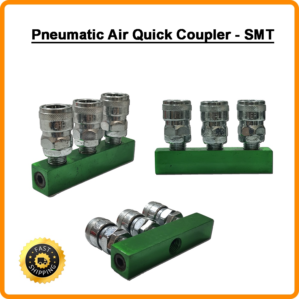 2 | 3 way Multiple Air Hose Quick Release Coupler Push-in Connector ...