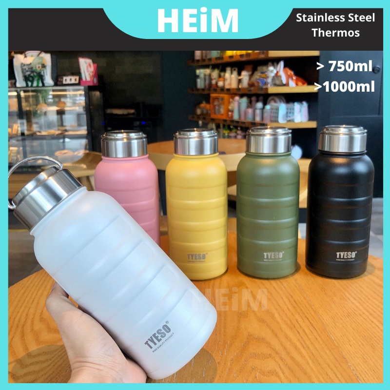 HEiM TYESO 750ml 1000ml Thermos Cup Water Bottle Flask Stainless Steel ...