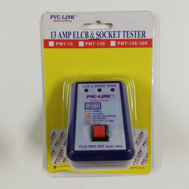 PVC LINK 13A ELCB & SOCKET TESTER ELCB TRIPS TEST BELOW 150mA | Shopee ...