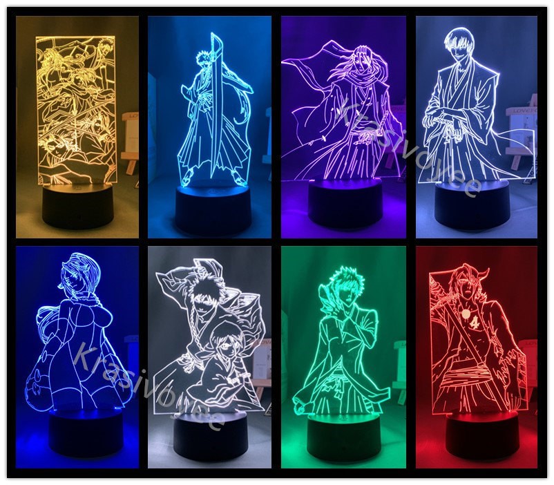 Anime Bleach LED Night Light Colorful Colors Changing Touch Remote ...