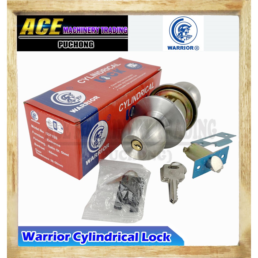 WARRIOR Cylindrical Door Knob Lock Set | Tombol Pintu Bilik (Bedroom ...