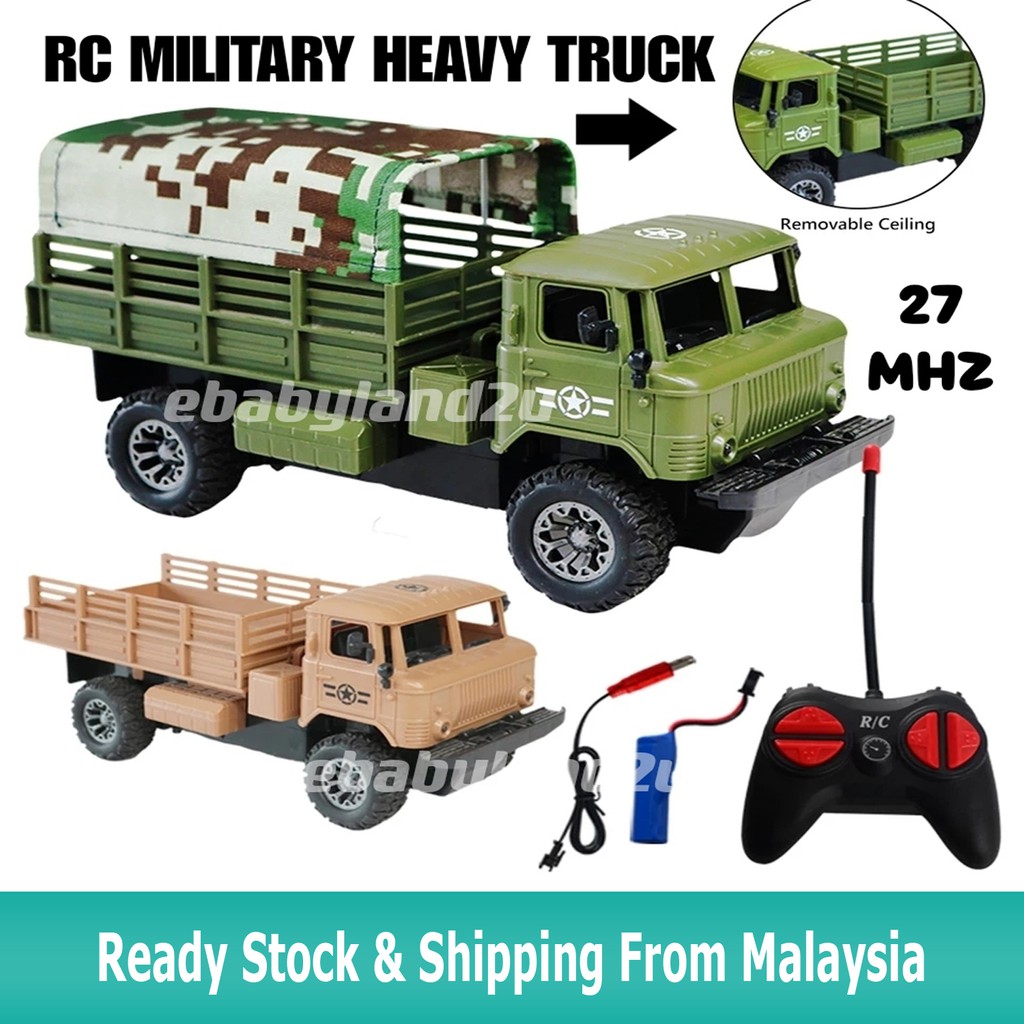 1:16 RC Remote Control Lori Military Heavy Truck 2WD 27mhz Kereta ...