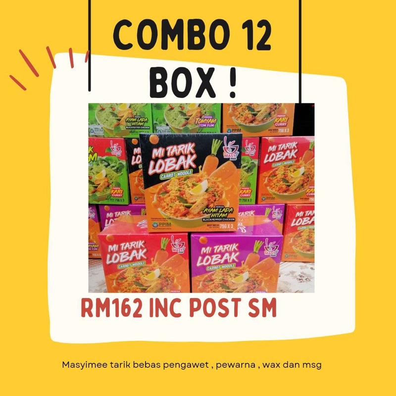 MASYIMEE MEE TARIK NOODLES NO MSG COMBO 12 BOX | Shopee Malaysia