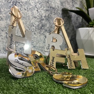 Custom Keychain Alphabet Block Name - Keychain Huruf Blok Nama | Shopee ...
