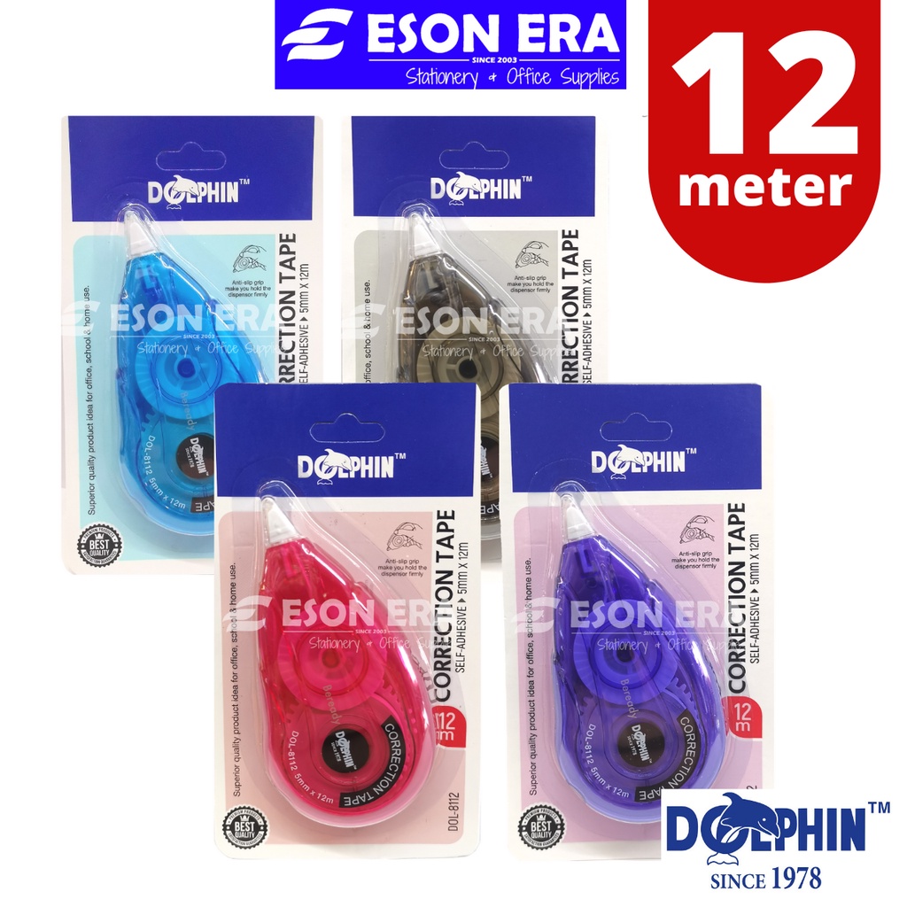 [12 meter] Dolphin Correction Tape 12meter DOL-8112 | Shopee Malaysia