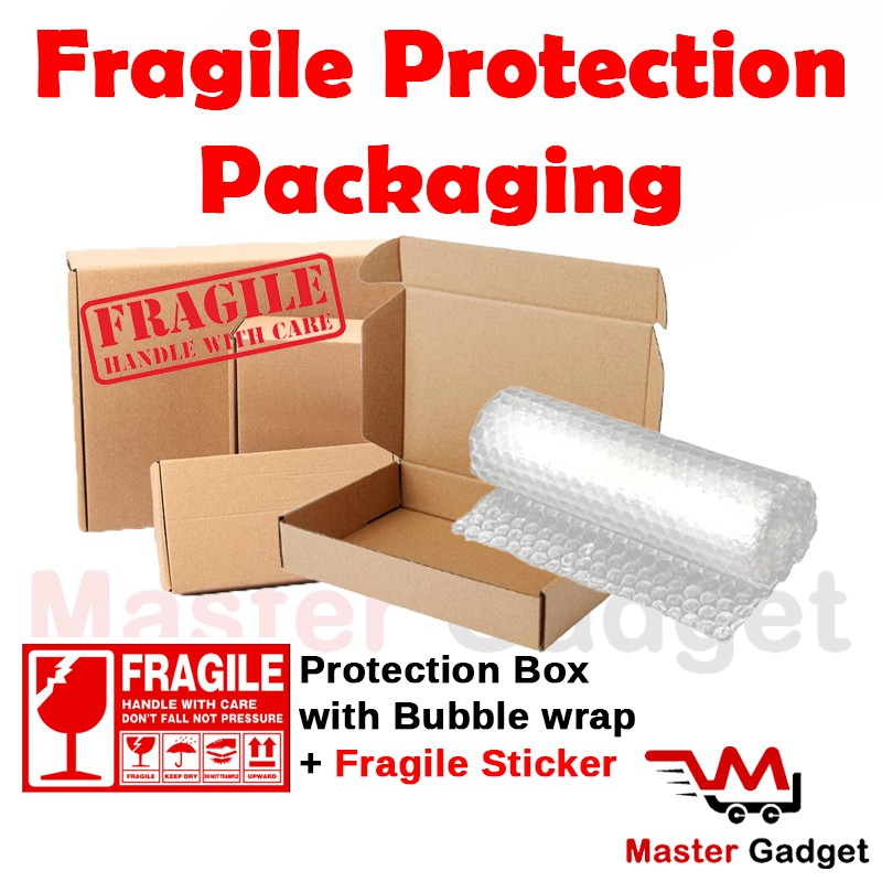 (Protection Packaging) Add-on Fragile Sticker, Hard Carton Box + Bubble ...