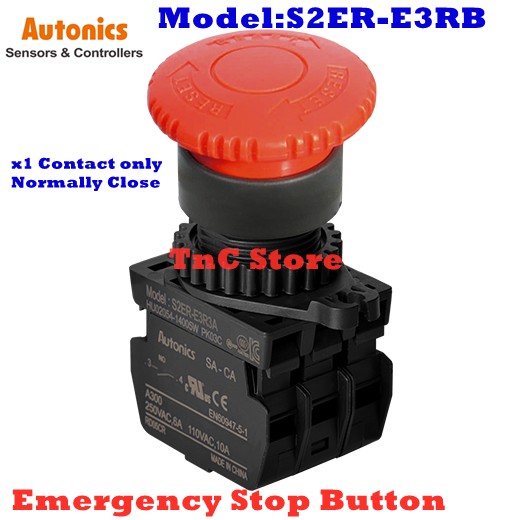 Autonics Emergency Switches S2ER-E3RB E/Stop Button Emergency Stop ...
