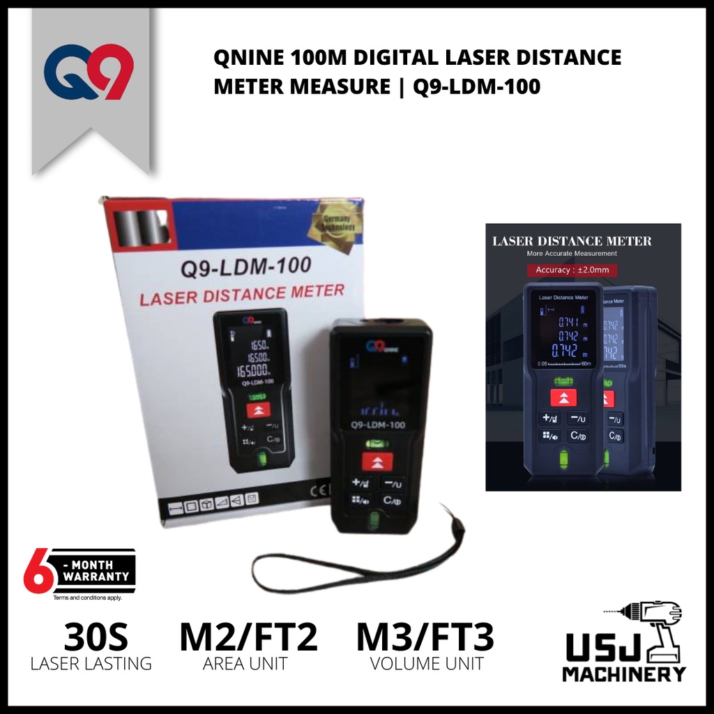 QNINE 100M Digital Laser Distance Meter Measure Q9-LDM-100 | 6 Months ...
