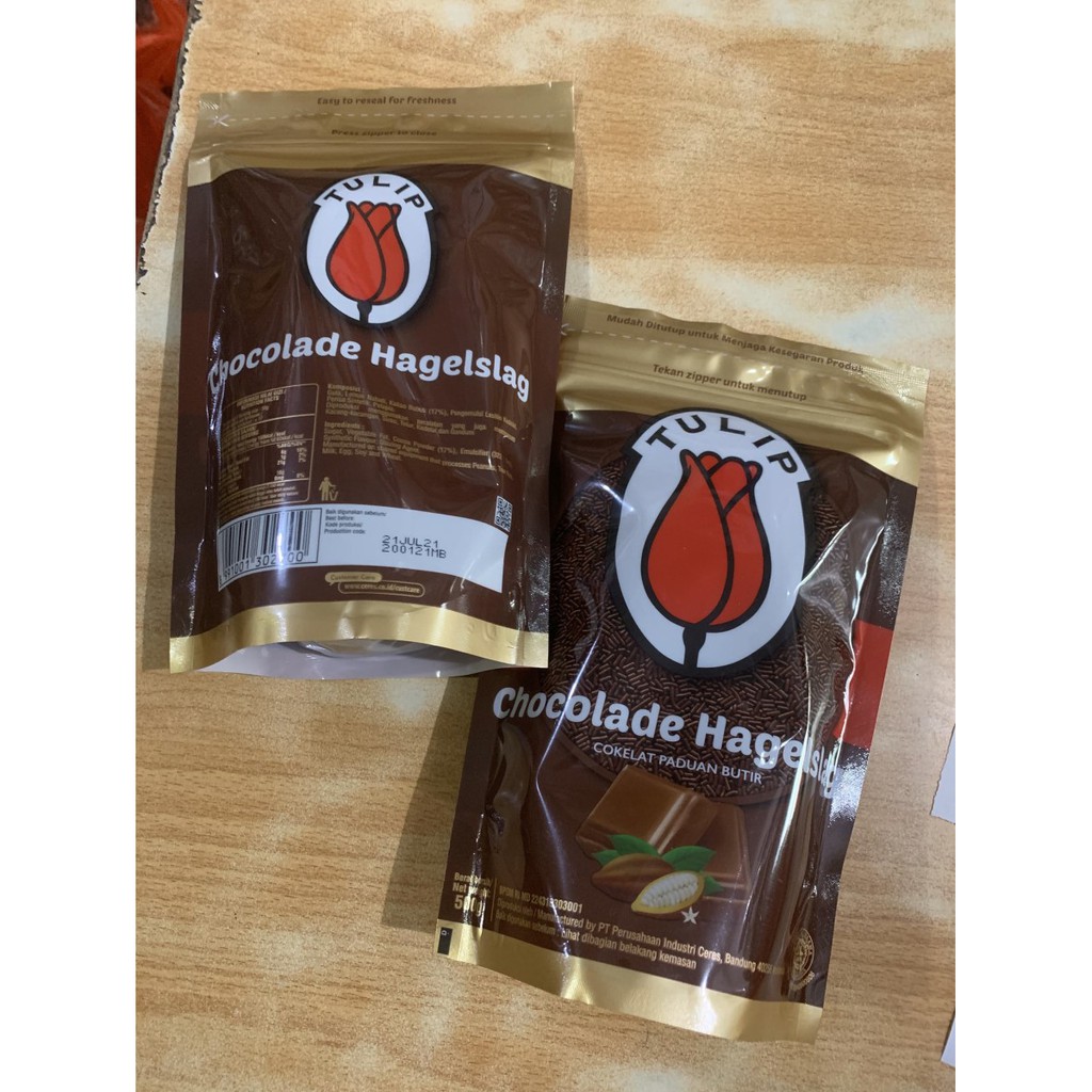 Tulip meses dark 500gr ziplog pouch / chocorice hagelslag meses meises ...
