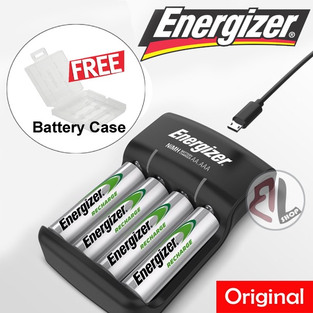Official Energizer USB Recharge Base CHVC5 & Includes 4x AA ...