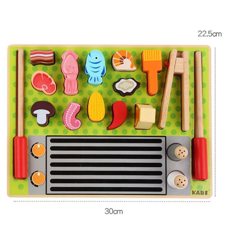 Wooden Barbecue Toys Set Pretend Play BBQ | Shopee Malaysia