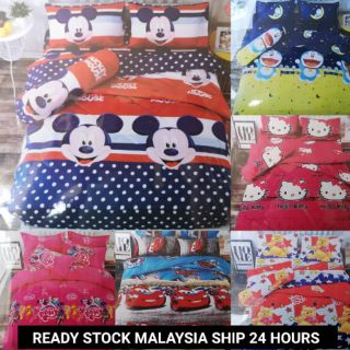 Alas Cadar Katil Single Fitted Bedsheet Cartoon 100% Cotton Cadar ...
