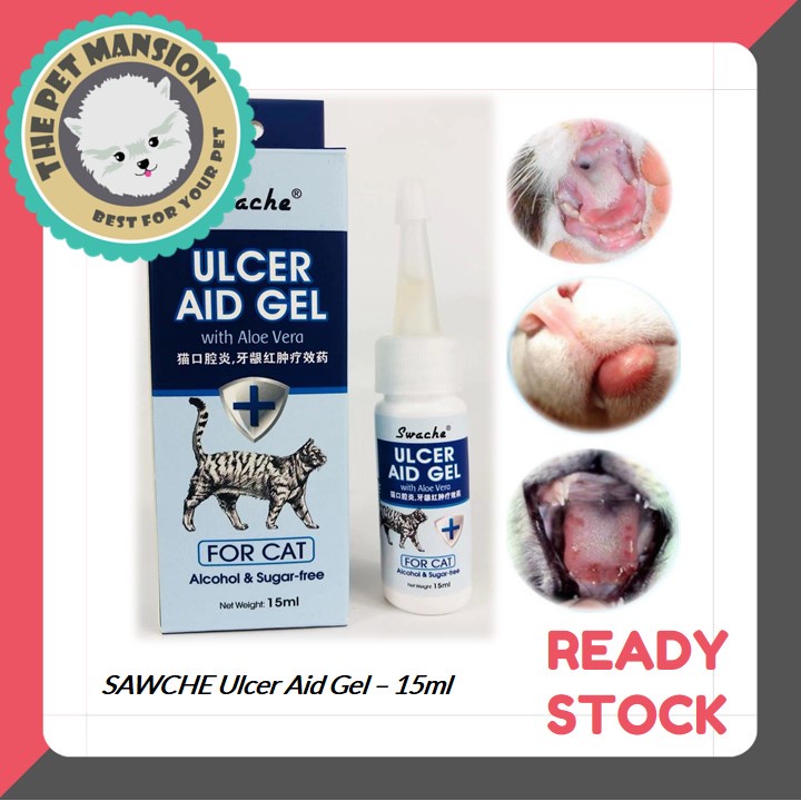 Swache Ulcer Aid Gel With Aloe Vera For Cat (15ml) Mulut Kucing Ulcer ...
