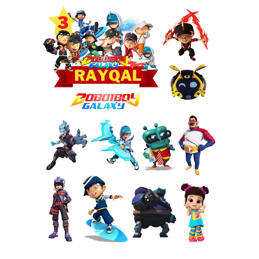 Boboiboy Galaxy Custom Topper Birthday Cake | Shopee Malaysia