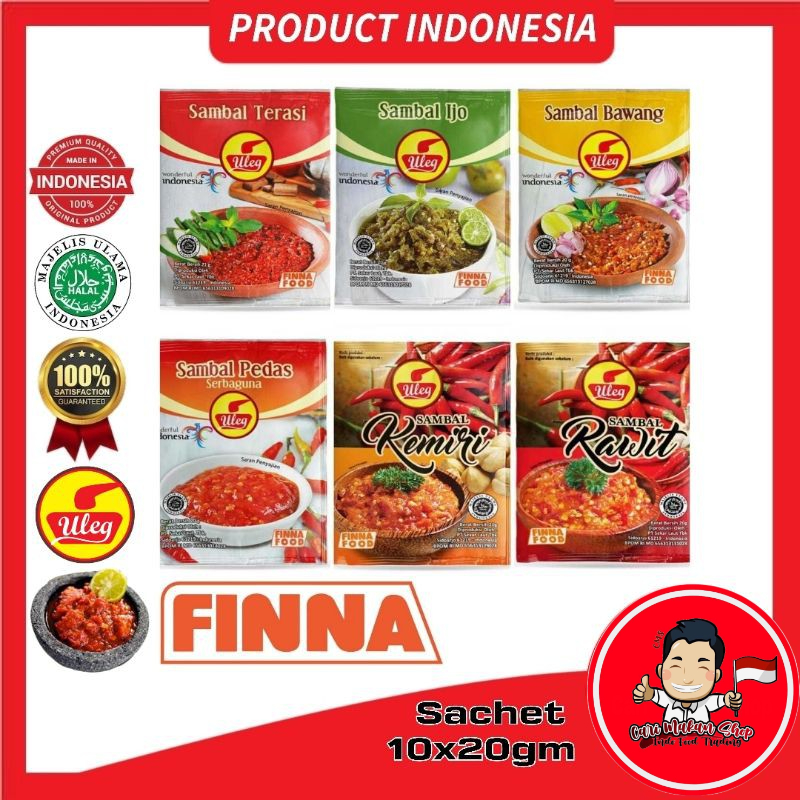 Finna food ULEG Sambal Sachet 10x20G 🇮🇩 Rawit/Terasi/ljo/Bawang/kemiri ...