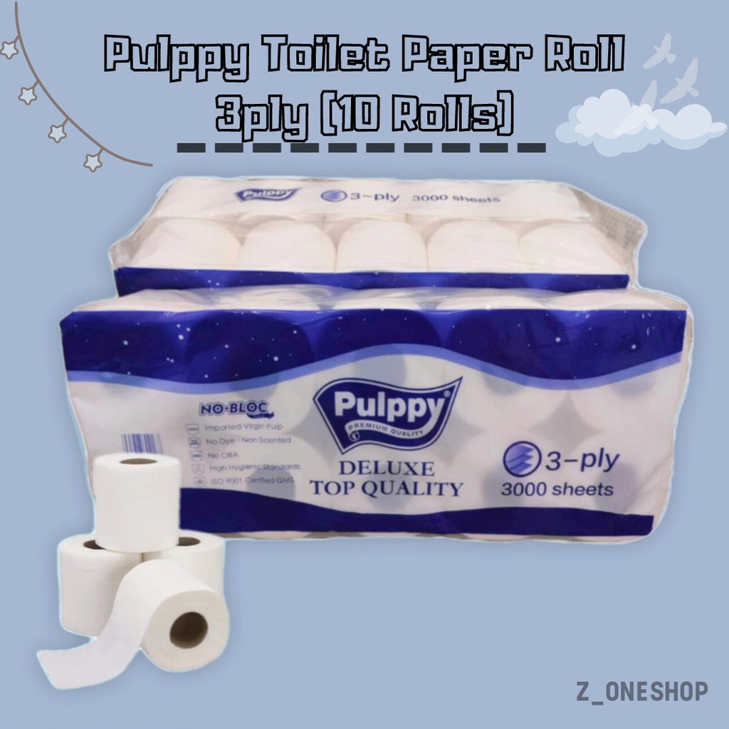 Pulppy Toilet Paper Roll 3ply (10 Rolls)/ 3层原木浆厕纸 | Shopee Malaysia