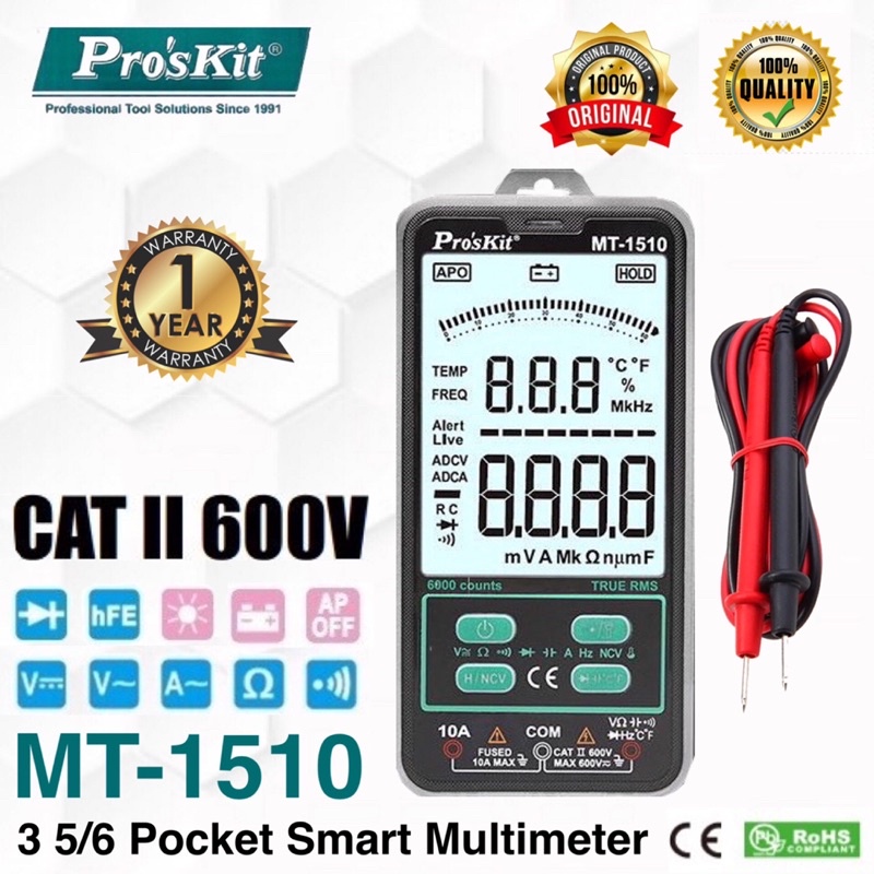 Proskit MT-1510 Pocket Smart Multimeter/Digital Multimeter (NEW & ORI PROSKIT) | Shopee Malaysia