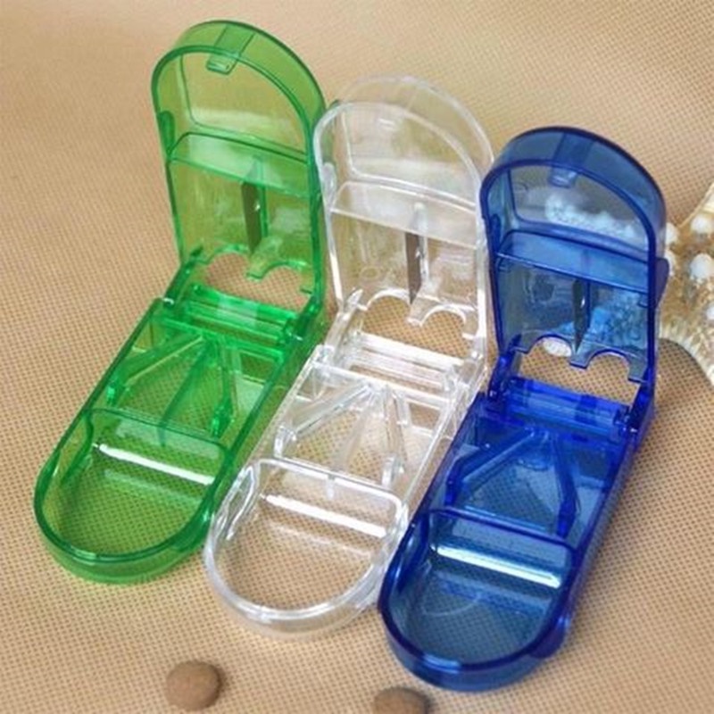 Portable Medicine Cutter Pill Cutter Box Tablet Splitter Storage Case ...