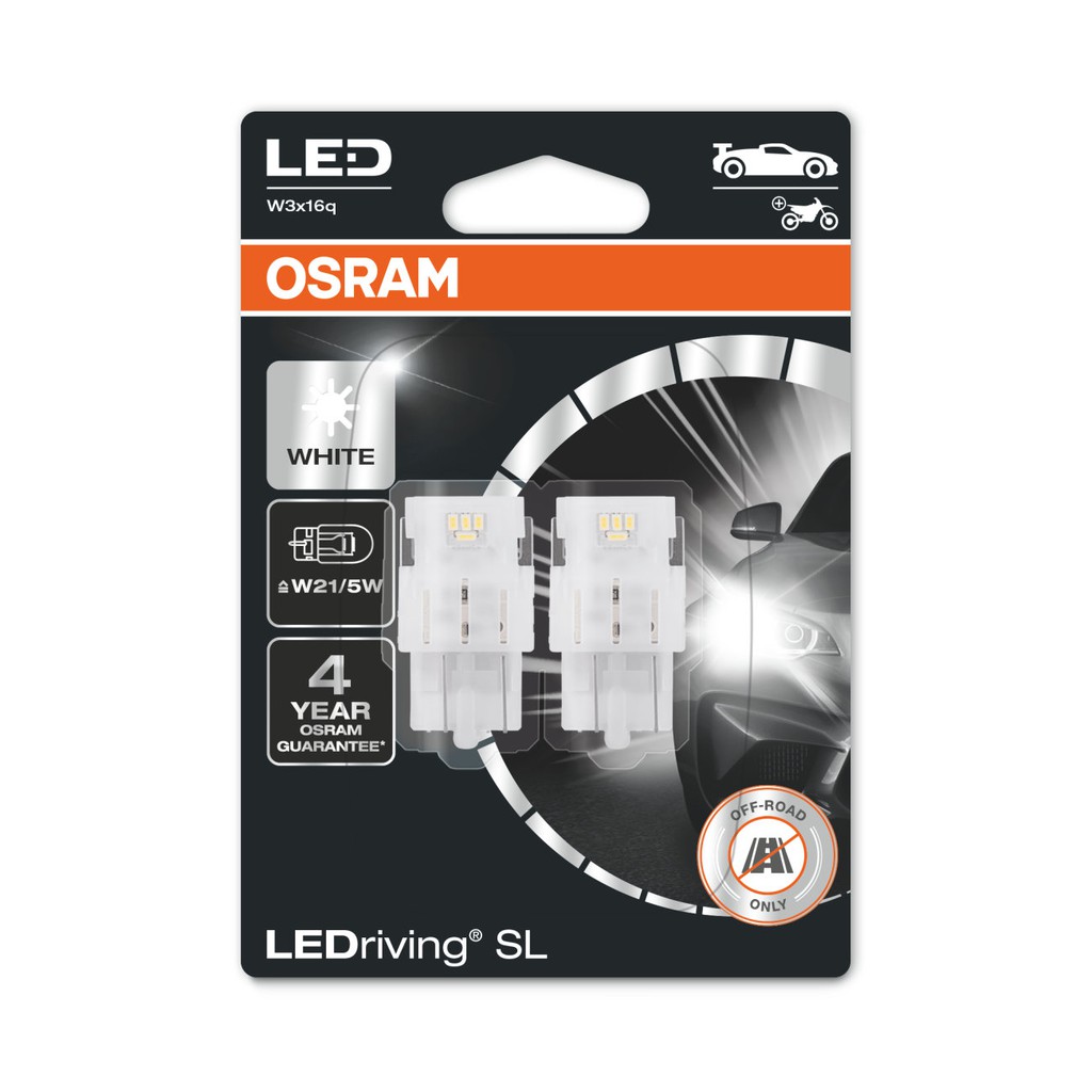 OSRAM T20 LED (2 LEG) W21/5W Cool White 6000K Double Blister Bulbs ...