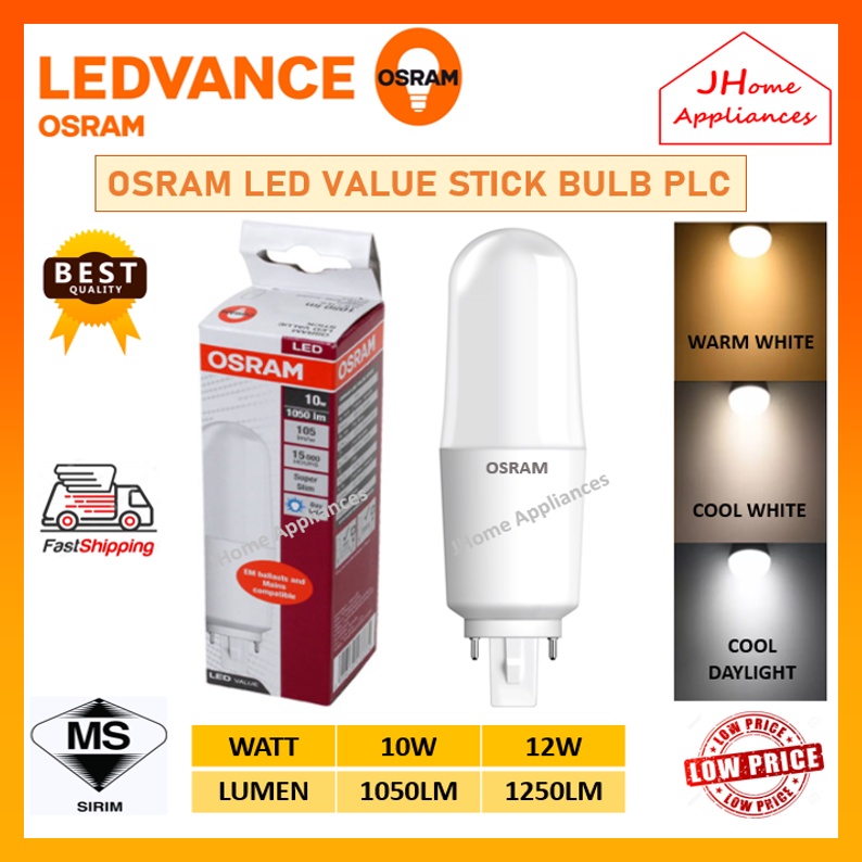 OSRAM LED VALUE STICK BULB 10W / 12W PLC G24D LED BULB | Shopee Malaysia