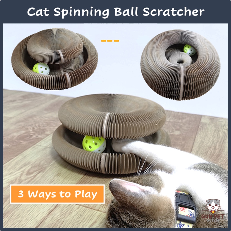 GUN PET Tiktok Viral Magic Organ Cat Scratcher Board Spinning Ball Toy ...